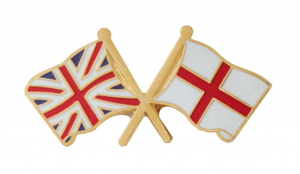 England and United Kingdom Friendship Flag Pin Badge