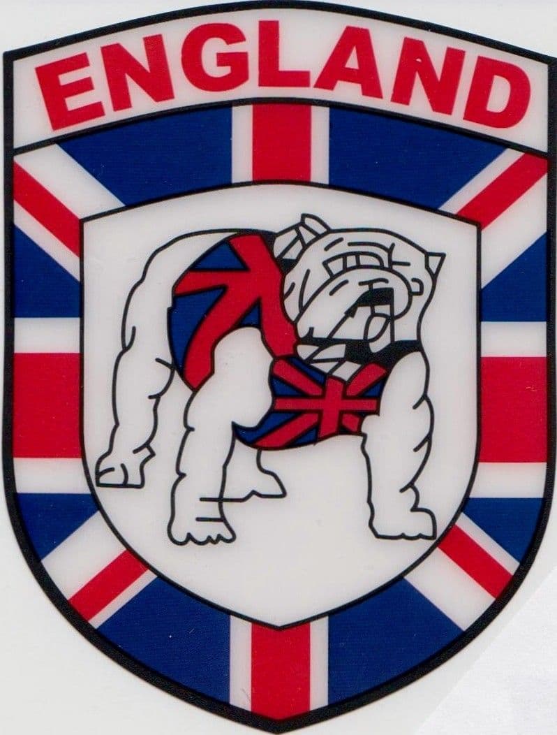 England British Bulldog Flag Car Sticker - Shield Self Cling