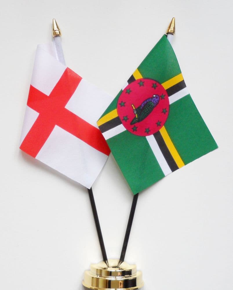 England & Dominica Friendship Table Flags