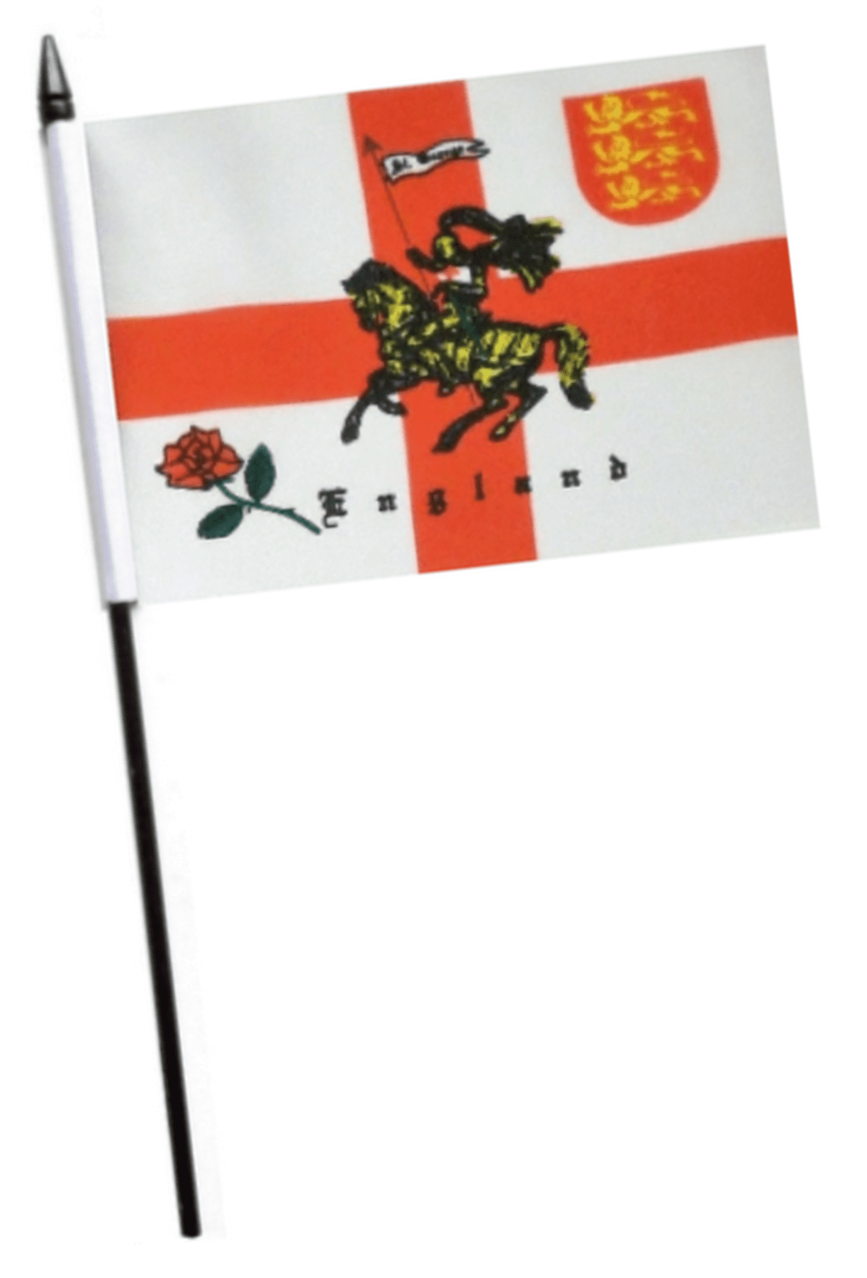 England St George and Rose Small Hand Waving Flag