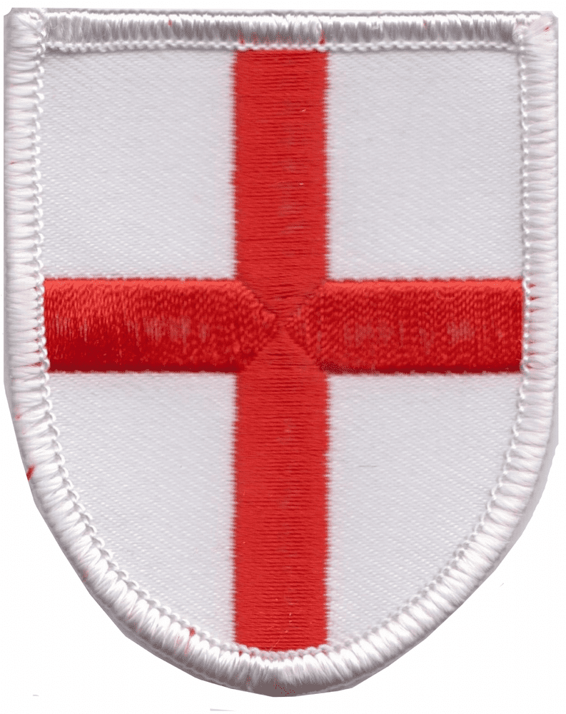 England St George Shield White Embroidered Badge a063y