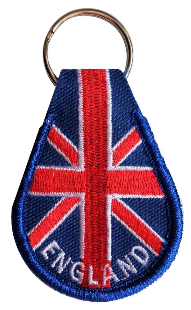 England Union Jack Embroidered Keyring - A239
