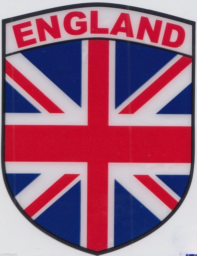 England Union Jack Flag Car Sticker - Shield Self Cling