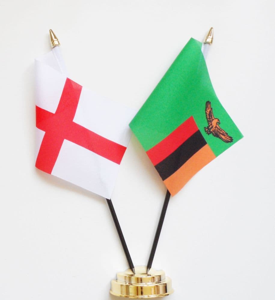 England & Zambia Friendship Table Flag