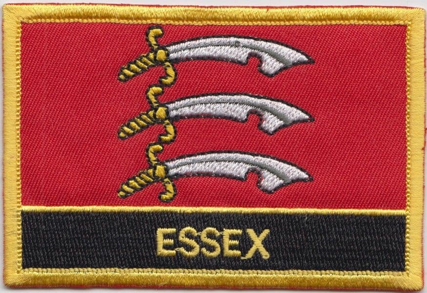 Essex Flag Embroidered Rectangular Patch
