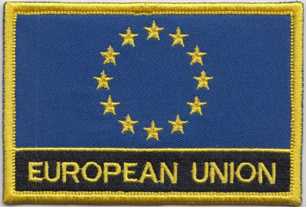 European Union EU Embroidered Rectangular Patch