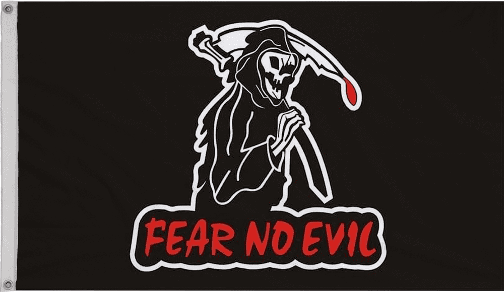 Fear No Evil Grim Reaper Polyester 5 x3 Flag