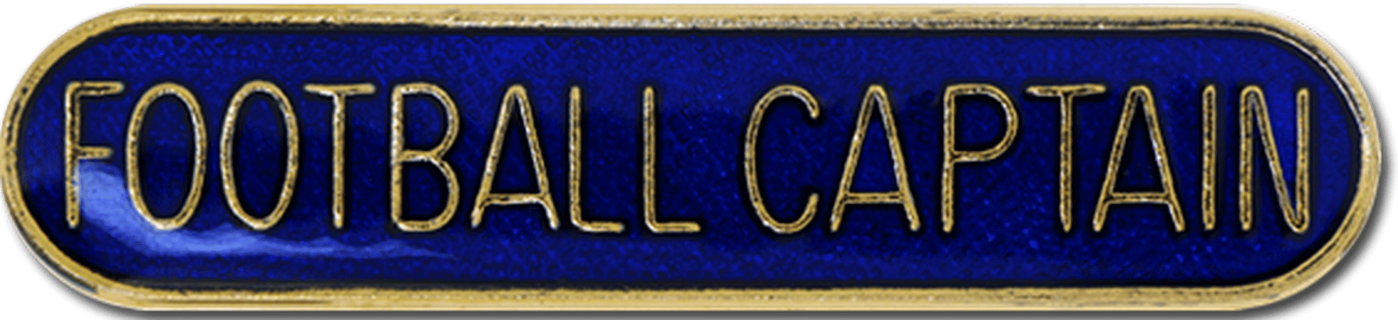 Football Captain Rounded Bar Blue Pin Badge