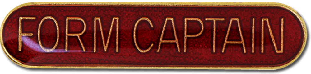 Form Captain Rounded Bar Red Pin Badge