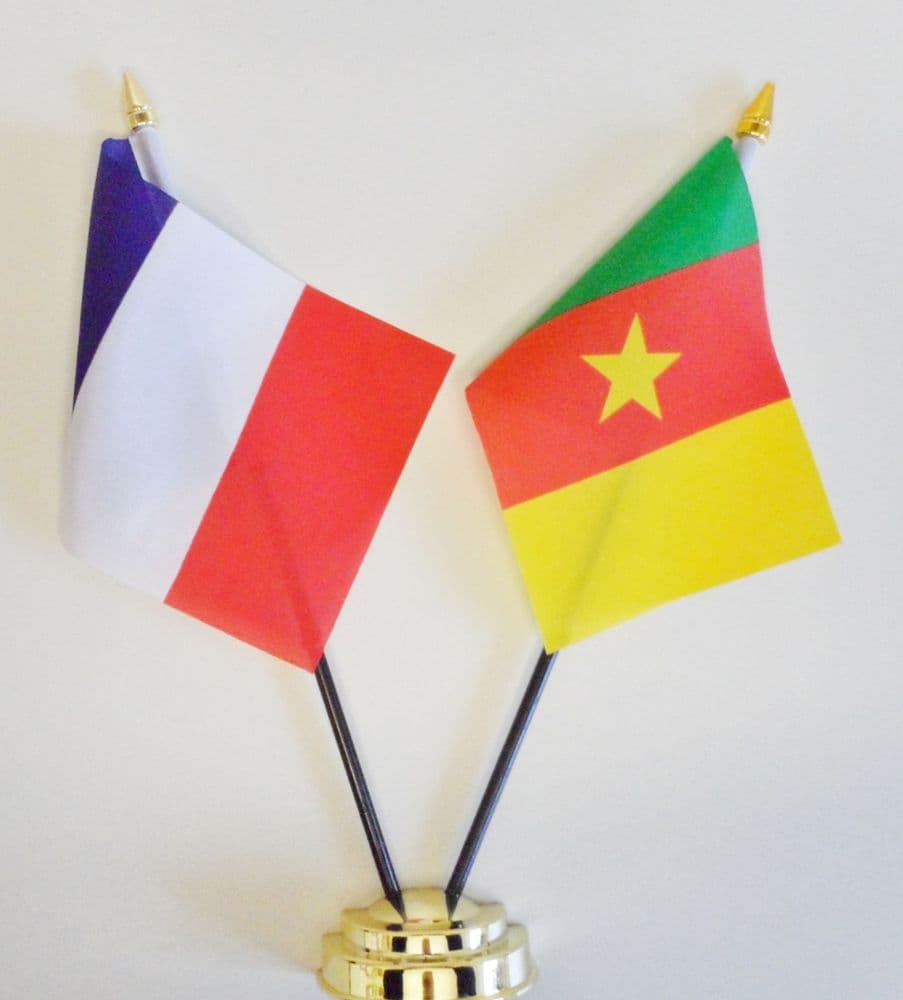 France and Cameroon Friendship Table Flag