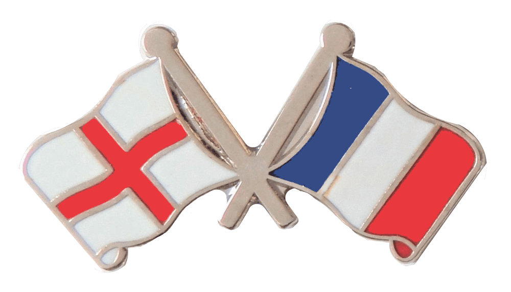 France and England Friendship Flag Pin Badge