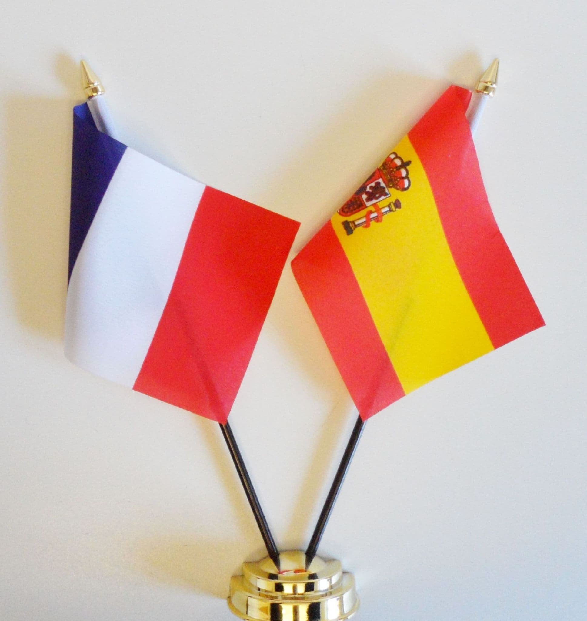 France and Spain State Friendship Table Flag