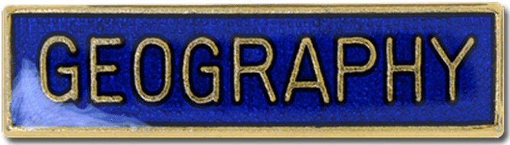 Geography Small Bar Blue Pin Badge
