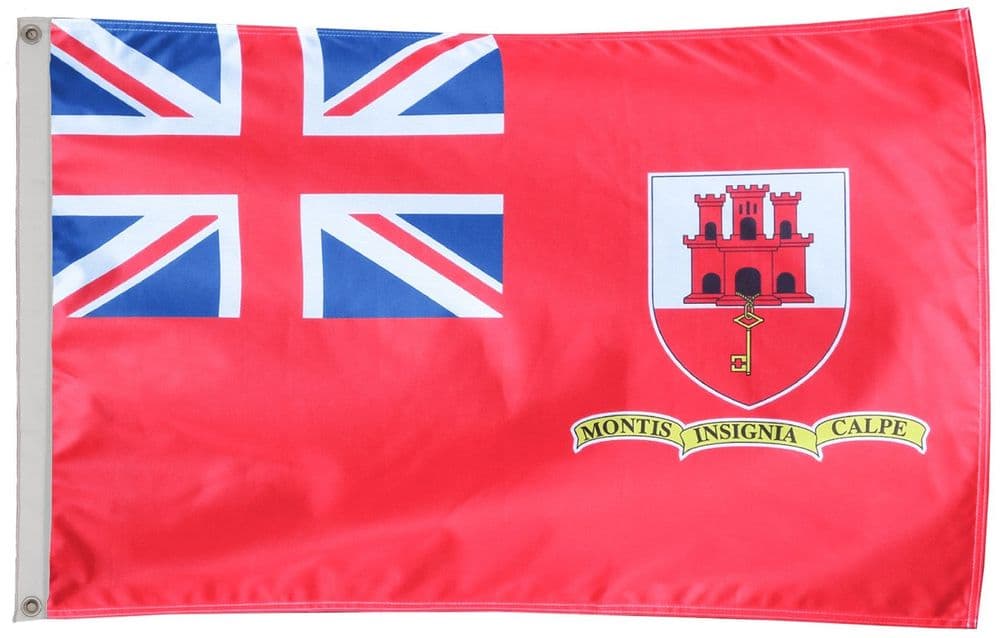 Gibraltar Civil Ensign Flag with Eyelets