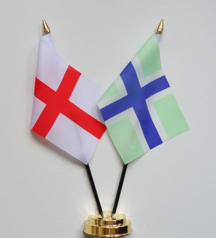 Gloucestershire County and England Friendship Table Flag
