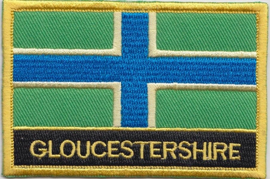 Gloucestershire Flag Embroidered Rectangular Patch