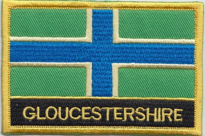 Gloucestershire Flag Embroidered Rectangular Patch