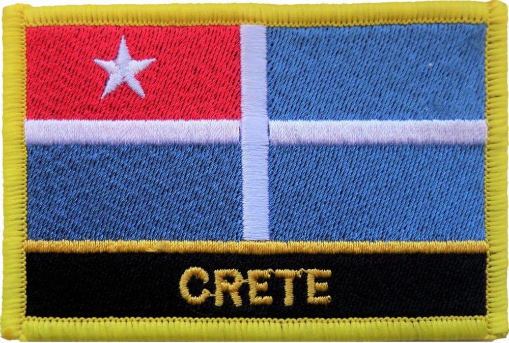 Greece Crete Flag Embroidered Rectangular Patch