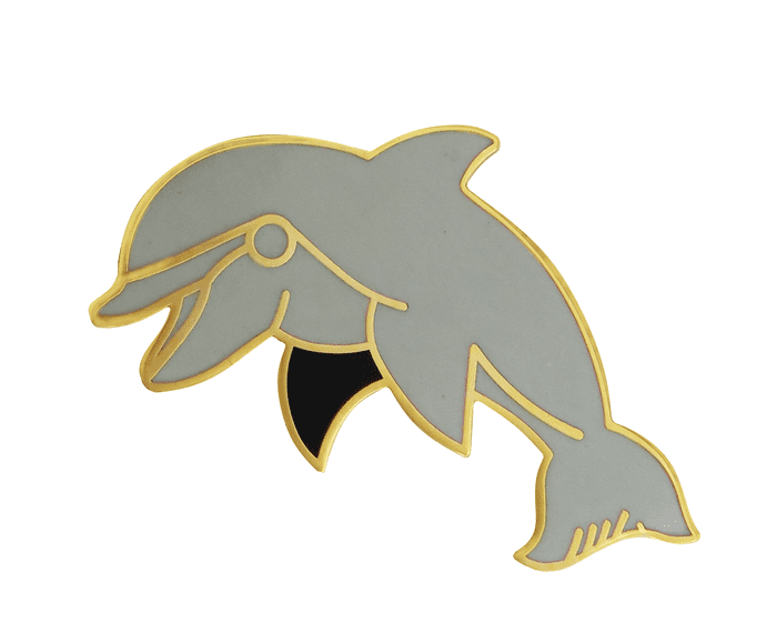 Grey Dolphin Pin Badge