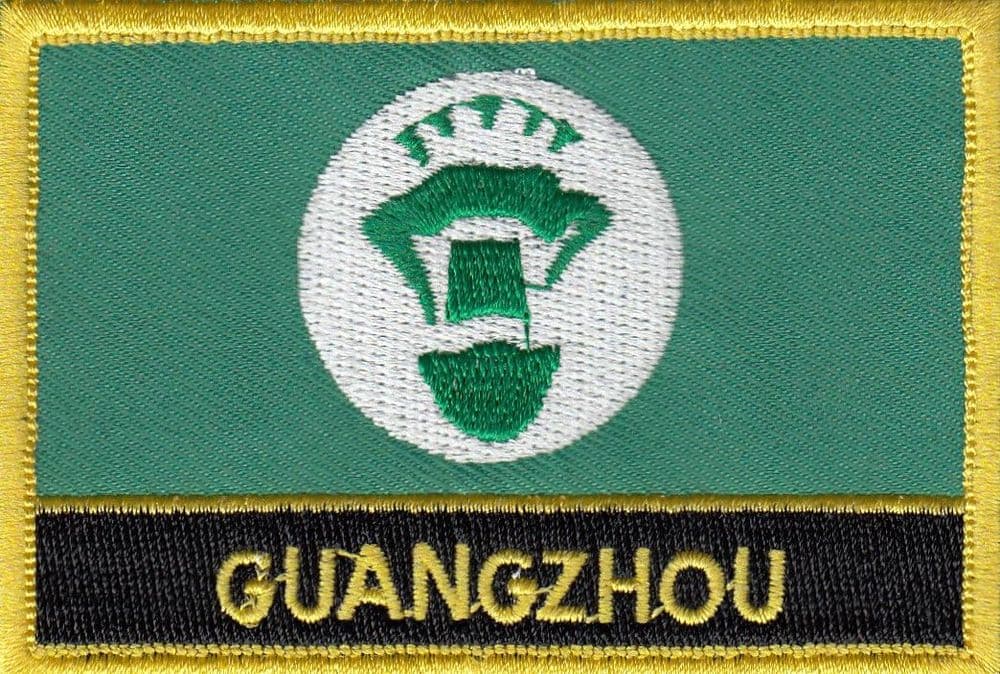 Guangzhou China Flag Embroidered Rectangular Patch