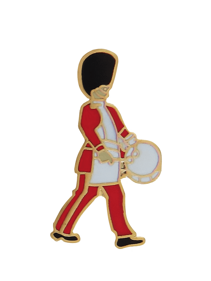 Guardsman Drummer Marching British Army Soldier Pin Badge