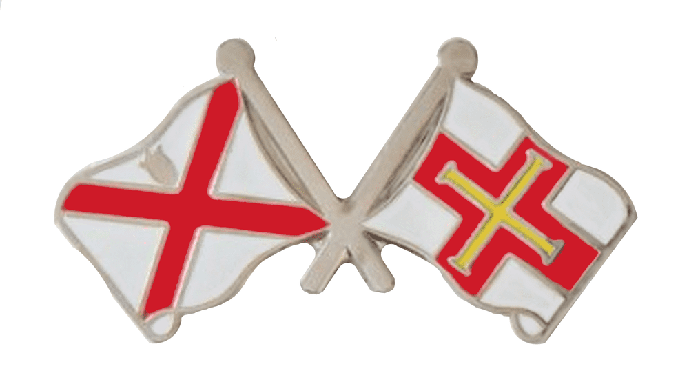 Guernsey and Jersey Channel Islands Friendship Flag Pin Badge