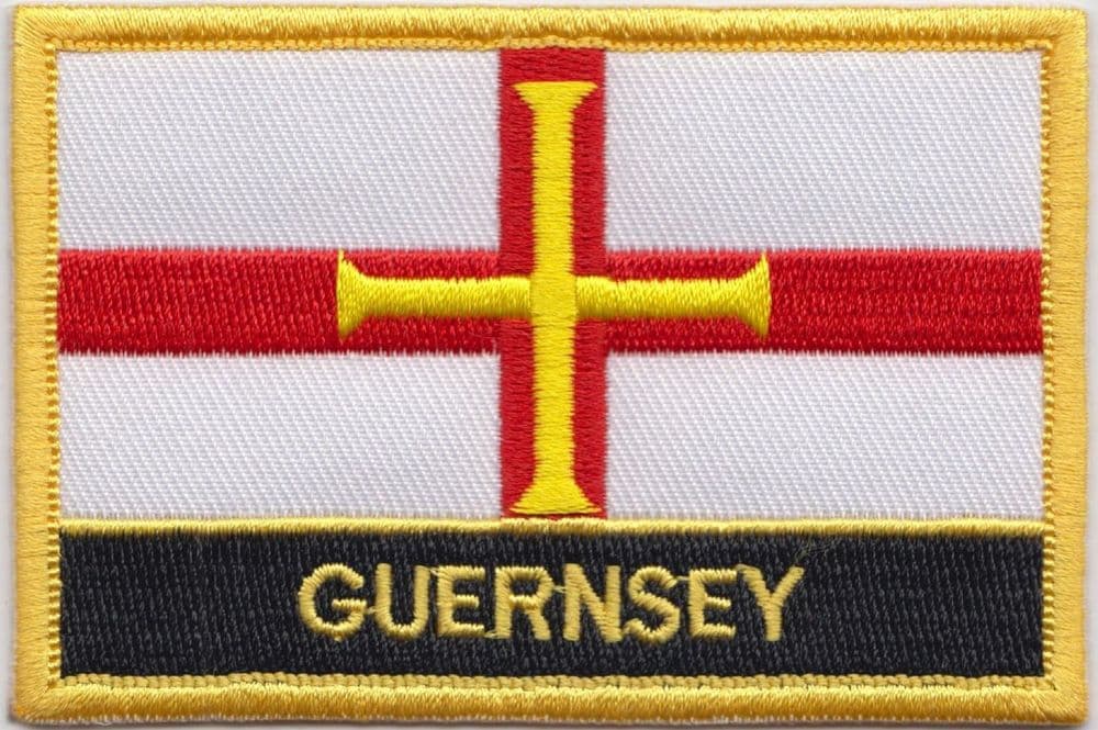 Guernsey Channel Islands Flag Embroidered Rectangular Patch