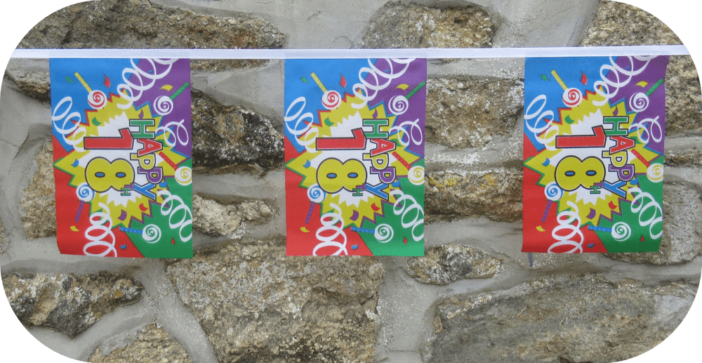 Happy 18th Birthday Flag Bunting
