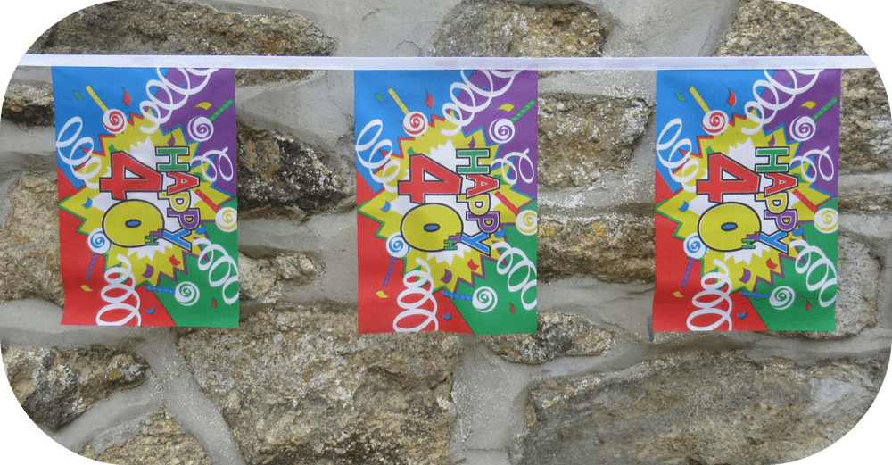 Happy 40th Birthday Flag Bunting