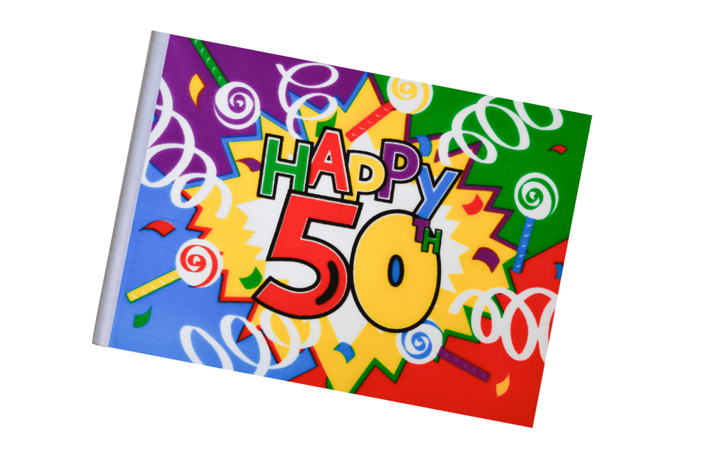 Happy 50th Birthday Small Craft Flag