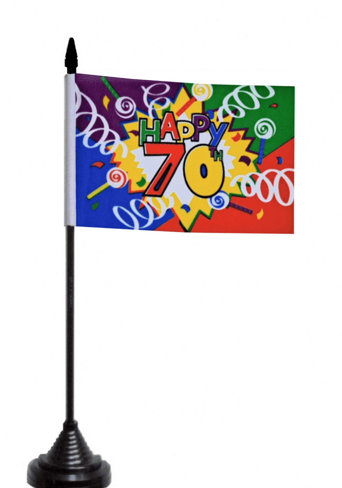 Happy 70th Birthday Table Flag