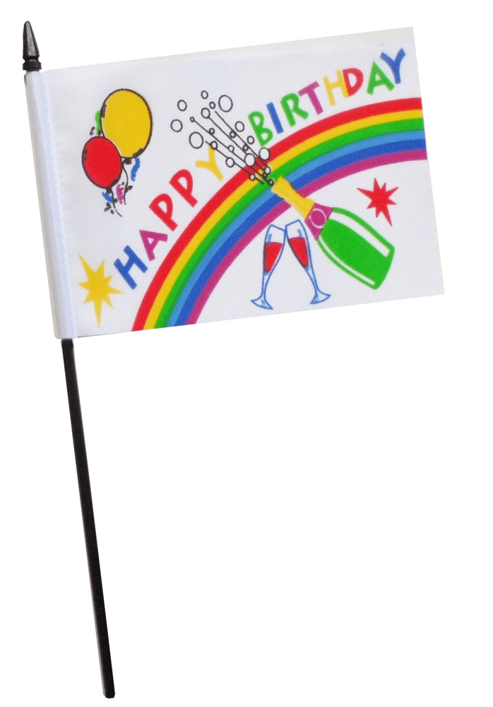 Happy Birthday Small Hand Waving Flag