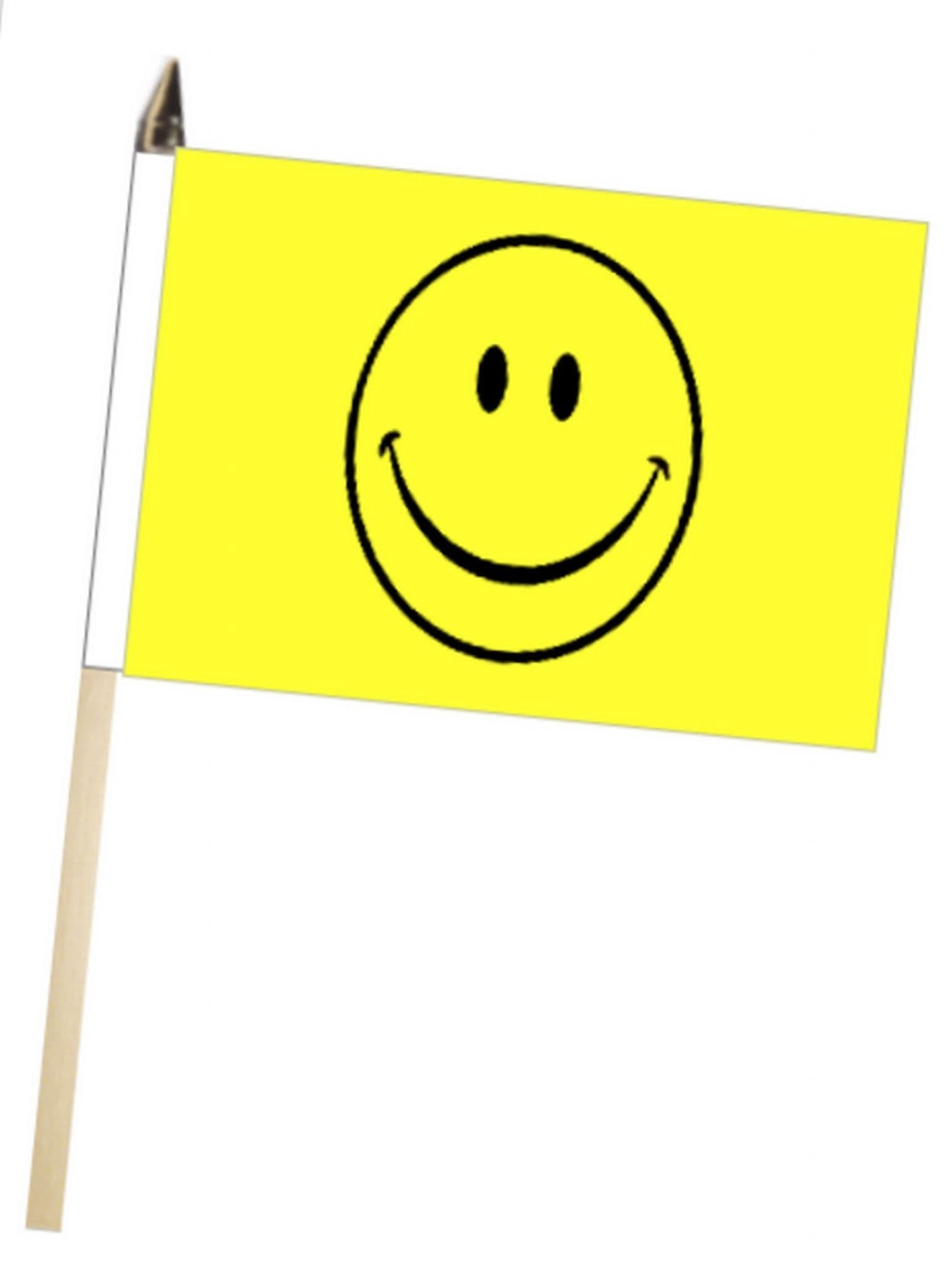 Happy Face Large Hand Waving Flag