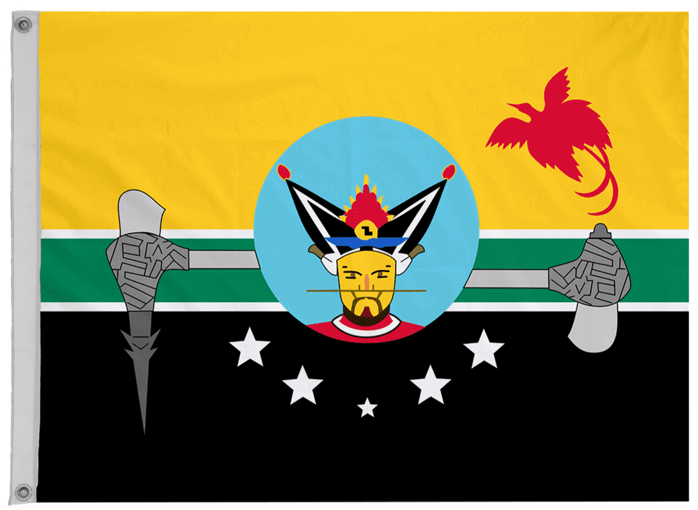 Hela Province Papua New Guinea Flag with Eyelets