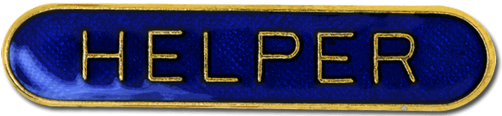 Helper Rounded Bar Blue Pin Badge