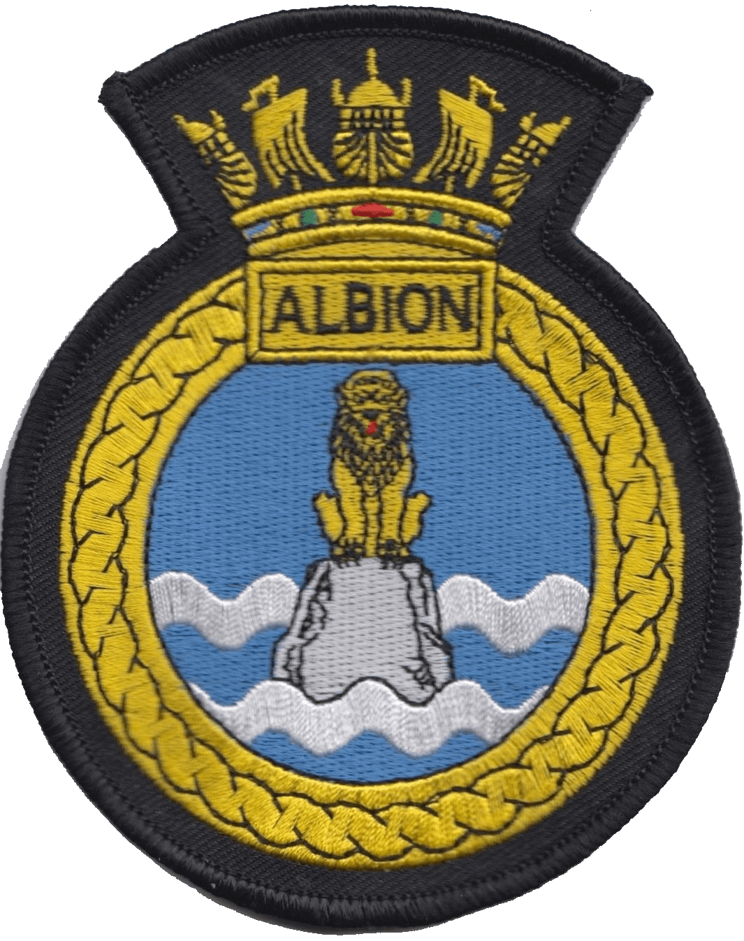 HMS Albion Royal Navy RN Surface Fleet Crest MOD Embroidered Patch