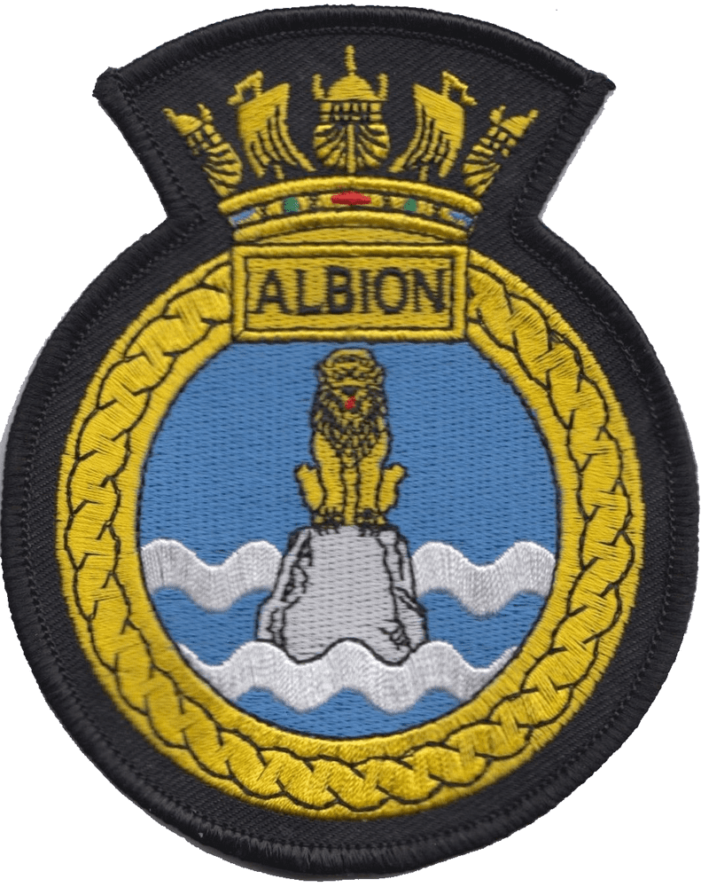 HMS Albion Royal Navy RN Surface Fleet Crest MOD Embroidered Patch