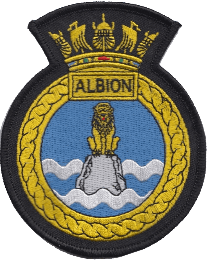 HMS Albion Royal Navy RN Surface Fleet Crest MOD Embroidered Patch