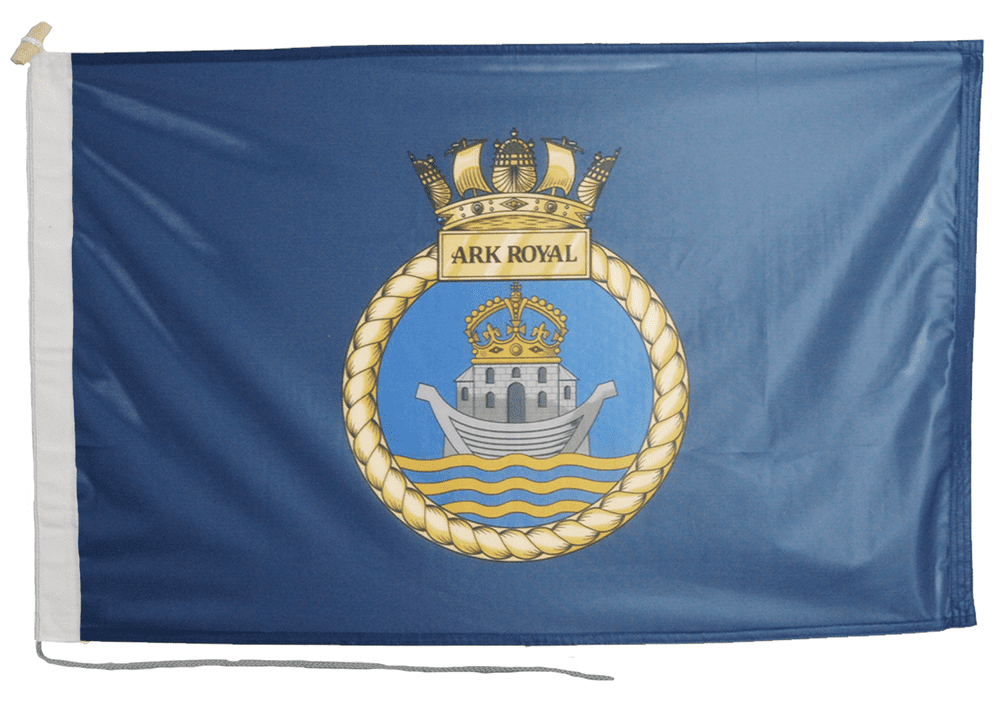 HMS Ark Royal Flag with Rope & Toggle