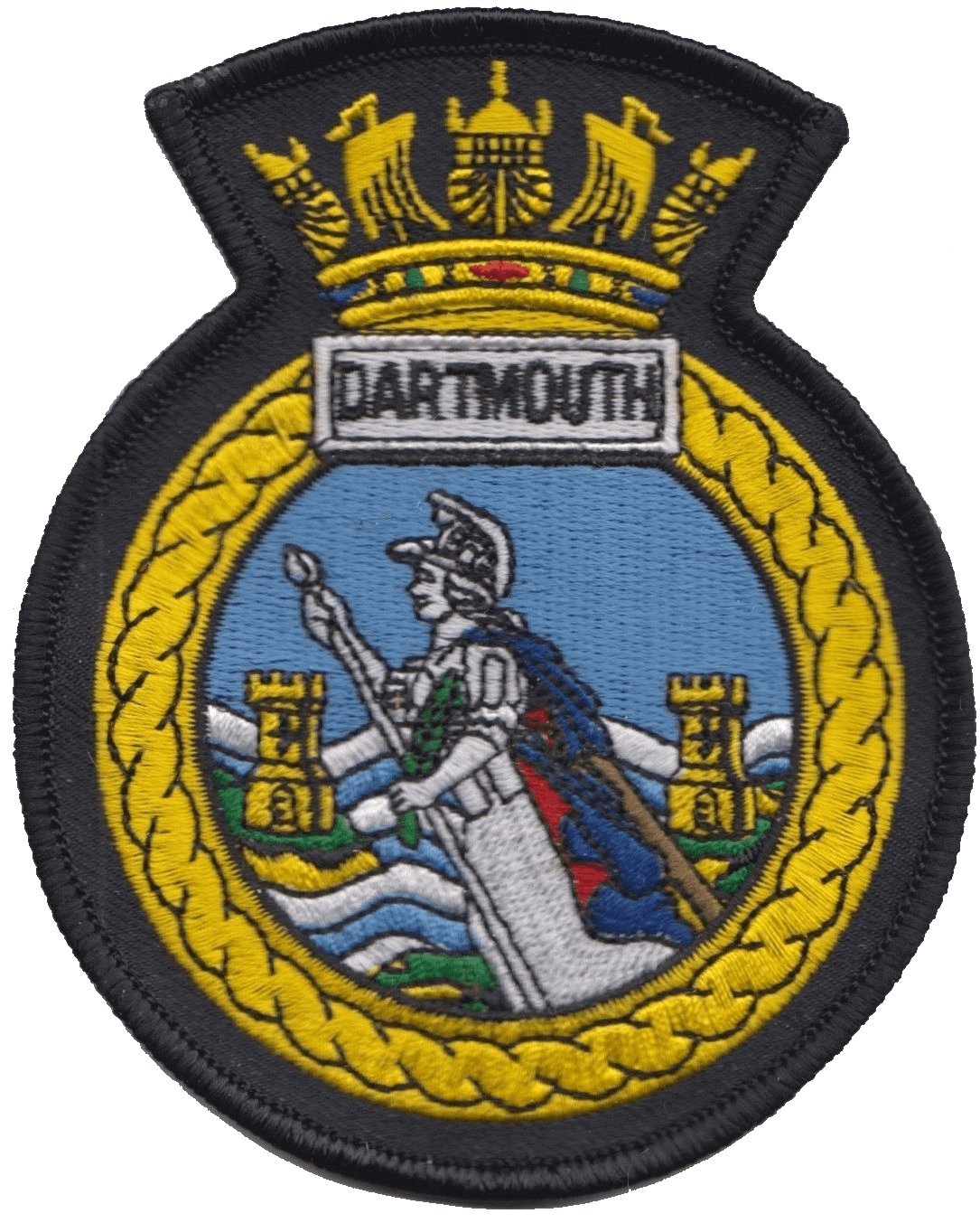 HMS Dartmouth Britannia Royal Naval College BRNC Crest MOD Embroidered ...