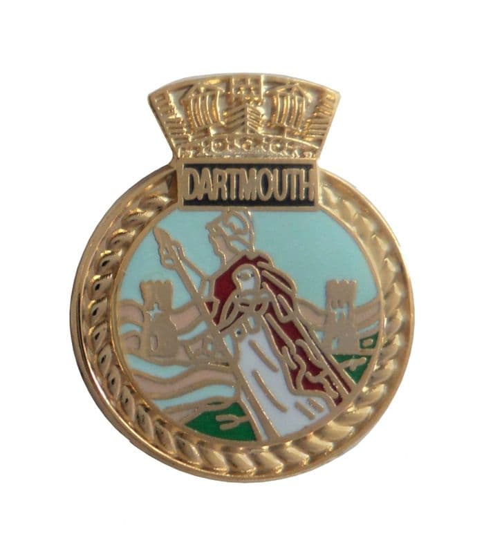 HMS Dartmouth Royal Navy RN Crest Pin Badge
