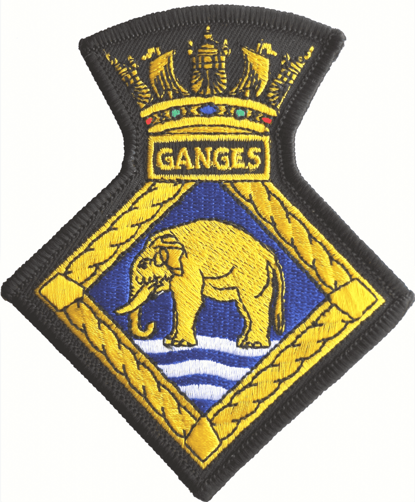 HMS Ganges Royal Navy RN Crest MOD Embroidered Patch