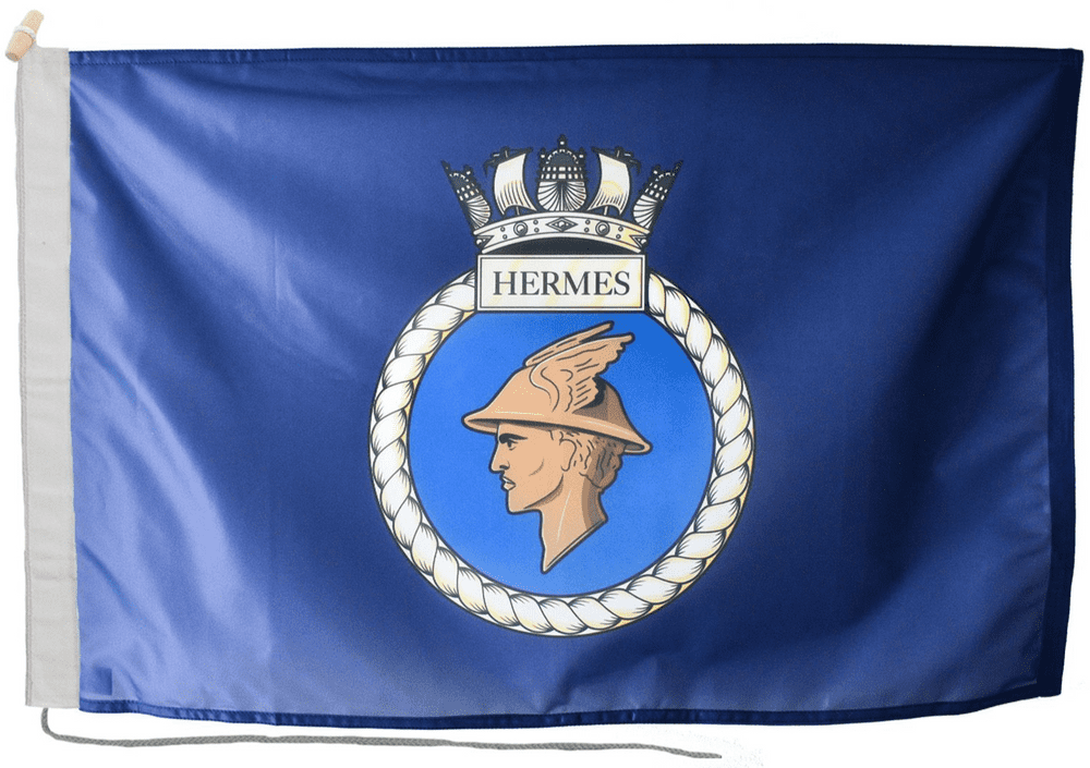 HMS Hermes Flag with Rope & Toggle