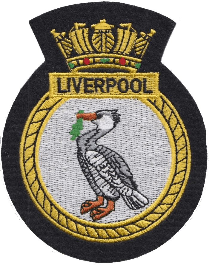 HMS Liverpool Royal Navy RN Surface Fleet Crest MOD Embroidered Patch