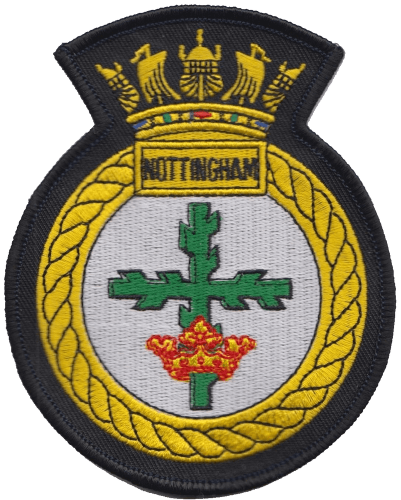 HMS Nottingham Royal Navy RN Surface Fleet Crest MOD Embroidered Patch