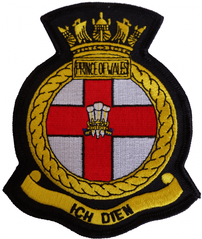 HMS Prince of Wales Royal Navy RN Surface Fleet Crest MOD Embroidered Patch