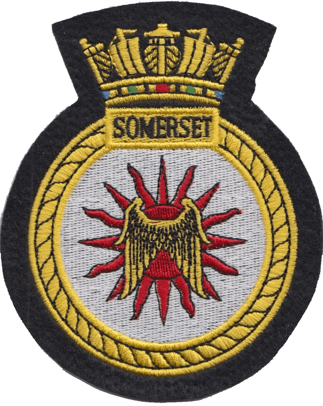 HMS Somerset Royal Navy RN Surface Fleet Crest MOD Embroidered Patch
