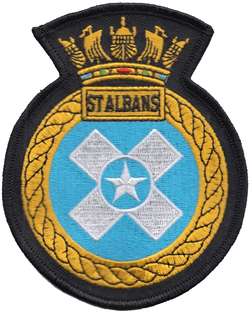 HMS St Albans Royal Navy RN Surface Fleet Crest MOD Embroidered Patch