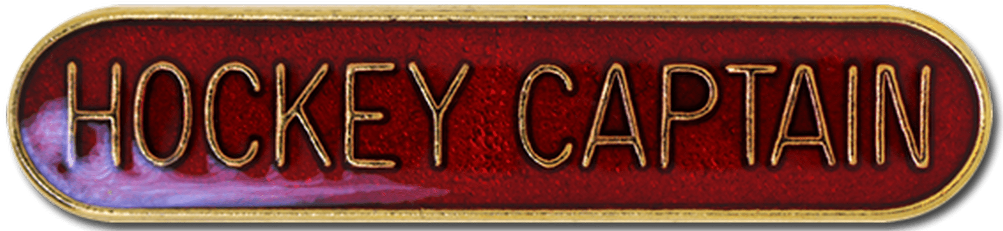 Hockey Captain Rounded Bar Red Pin Badge