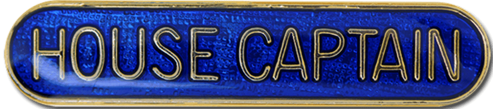 House Captain Rounded Bar Blue Pin Badge
